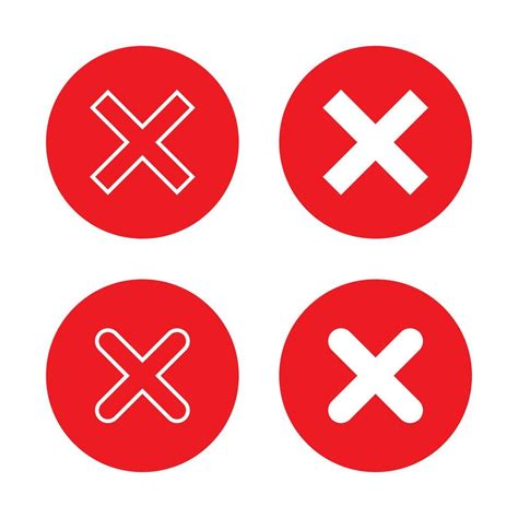 Vector De Icono X Aislado En El Fondo Del Círculo Cruz Mal Símbolo