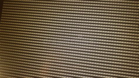 Digital Binary Code Data On Computer Screen Hacker Concept Background