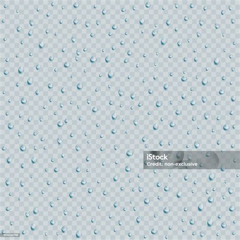 비 드랍 스 물 또는 증기 샤워 Textere 투명 한 배경에 고립 현실적인 순수 물방울 응집 벡터 일러스트 레이 션 0명에 대한 스톡 벡터 아트 및 기타 이미지 Istock