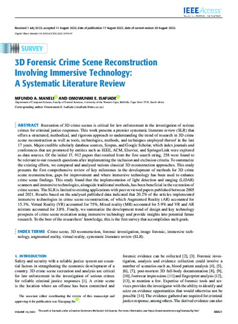 Pdf 3d Forensic Crime Scene Reconstruction Involving Immersive