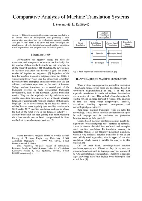 Pdf Comparative Analysis Of Machine Translation Systems