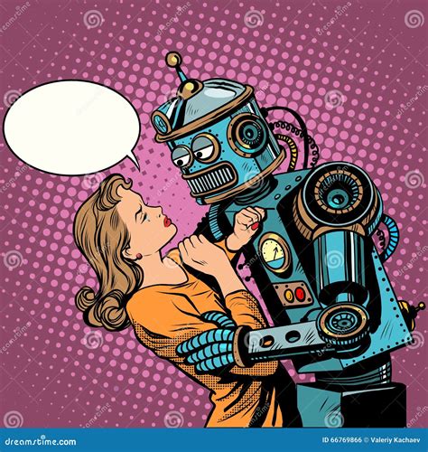 Robot Woman Love Computer Technology Stock Vector Illustration Of Humanoid Relationship 66769866
