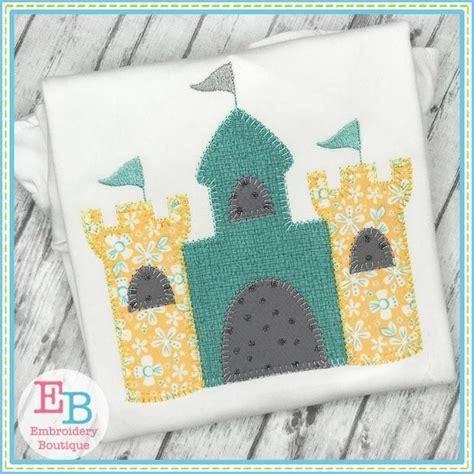 Sand Castle Blanket Stitch Applique Handmade Castle Quilt Design