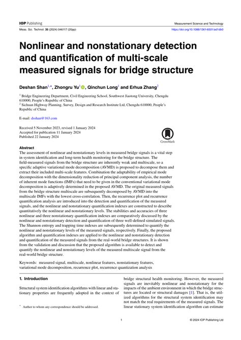 Nonlinear And Nonstationary Detection And Quantification Of Multi Scale