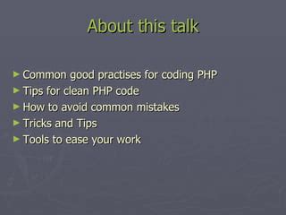 Php Best Practices PPT
