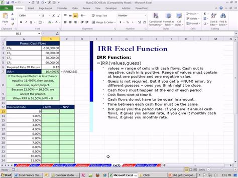Irr Formula Excel