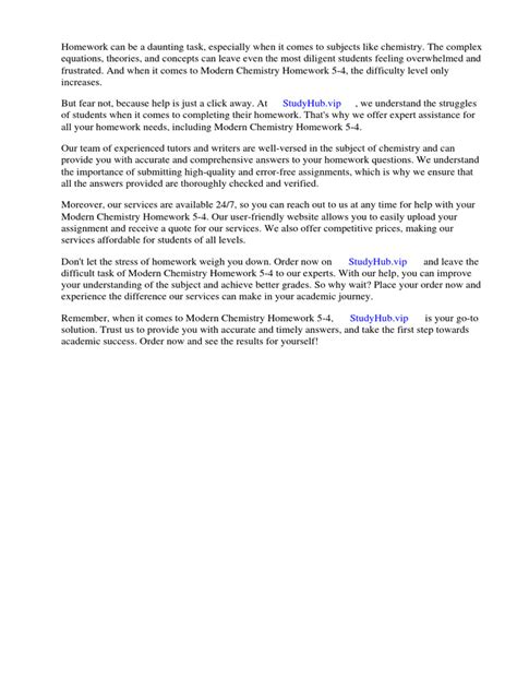 Modern Chemistry Homework 5 4 Answers Pdf Gases Molecules