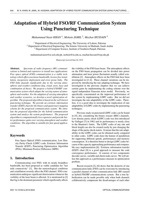 Pdf Adaptation Of Hybrid Fsorf Communication System Using Puncturing