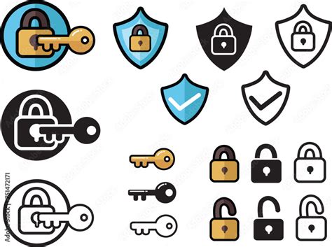 열쇠 보안 잠금 일러스트 Stock Vector Adobe Stock