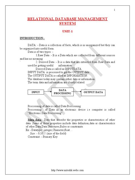 Rdbms Notes Pdf Databases Application Software
