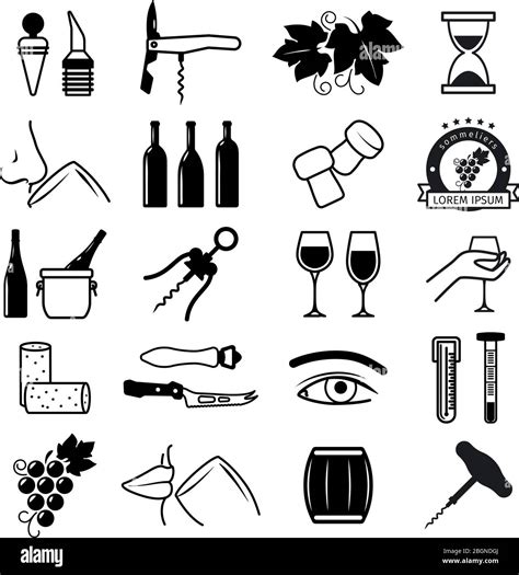 Tasting Wine Icons Wine And Sommelier Icons Vector Illustration Stock Vector Image And Art Alamy