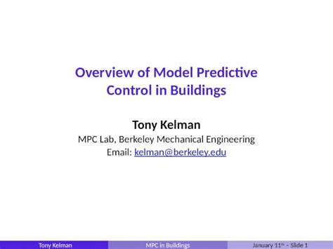 pptx overview of model predictive control in buildings dokumen tips