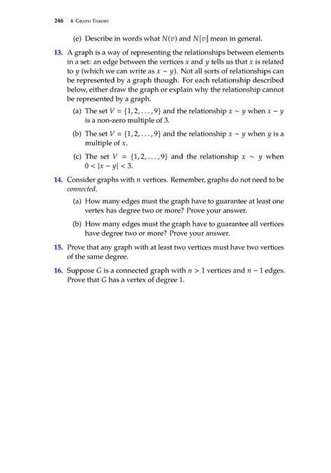 Discrete Mathematics Graph Theory E Describe In Words What N V And N V Mean In
