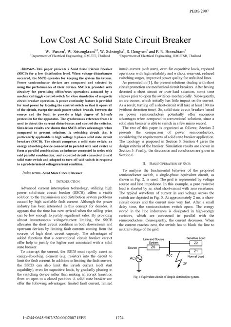 Pdf Low Cost Ac Solid State Circuit Breaker
