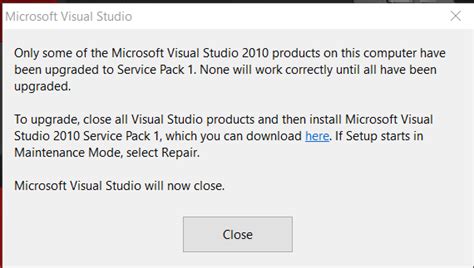 C Vs 2010 Not Working And Installing Visual Studio 2010 Sp1 Update
