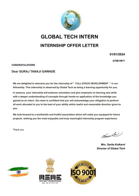 Suraj Gawade On Linkedin Globaltechintern