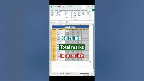 Calculate Total Marks In Excel With Shortcut Key Easy And Fast Trick 🚀📊