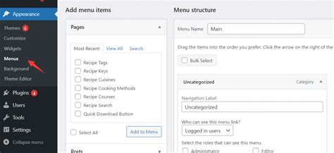 Showhide Menu Links Based On User Role Menu Option Wp Missing
