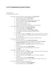 Troubleshoot System Power Complete Lab Guide Course Hero
