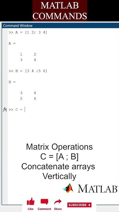 Shorts Matlabtutorials Matrix Operations Concatenate Arrays