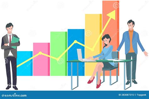 People Work With Data Analysis Statistical Indicators Discuss Growth