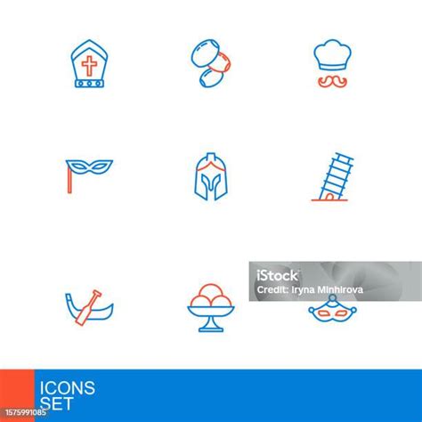 세트 라인 카니발 마스크 그릇에 담긴 아이스크림 곤돌라 보트 사탑 피사 로마 군대 헬멧 이탈리아 요리사 올리브 아이콘 벡터 0명에 대한 스톡 벡터 아트 및 기타 이미지