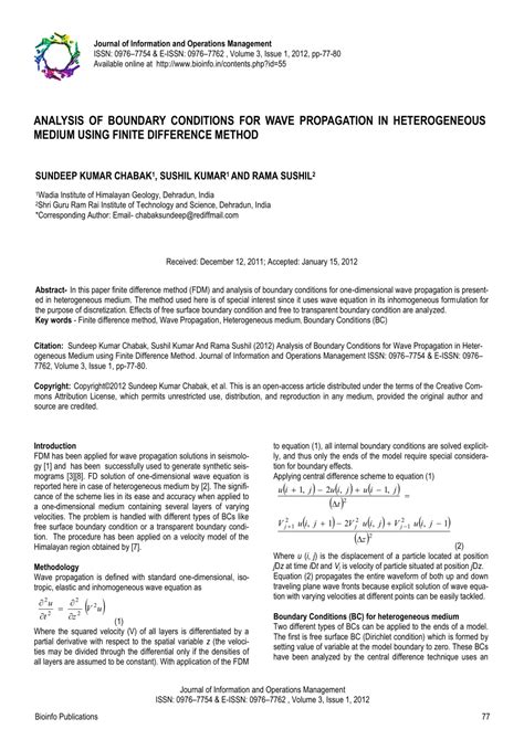 Pdf Analysis Of Boundary Conditions For Wave Propagation In Heterogeneous Medium Using Finite