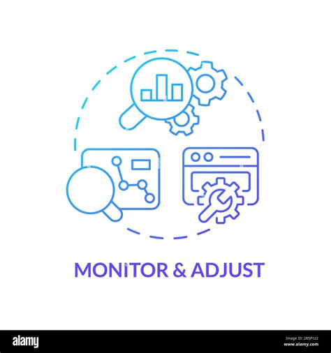 Monitor And Adjust Blue Gradient Concept Icon Stock Vector Image And Art