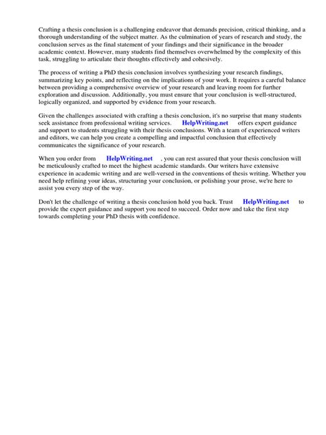 How To Write Phd Thesis Conclusion Pdf Essays Thesis