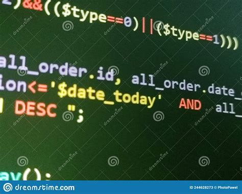 PHP Screen Code Development Monitor Programming Concept Background Database Systems Concept