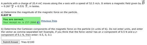 Solved A Particle With A Charge Of MC Moves Along The Chegg