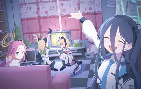 Aris Momoi Midori And Yuzu Blue Archive Drawn By Quarterlift