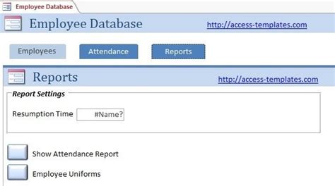 Ms Access Attendance Database Template Sick Note For School Sample