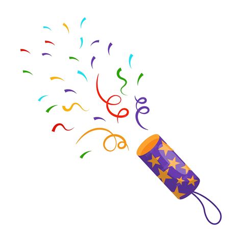 Premium Vector Exploding Party Popper With Ribbons Confetti And Serpentine Holiday Icon Vector