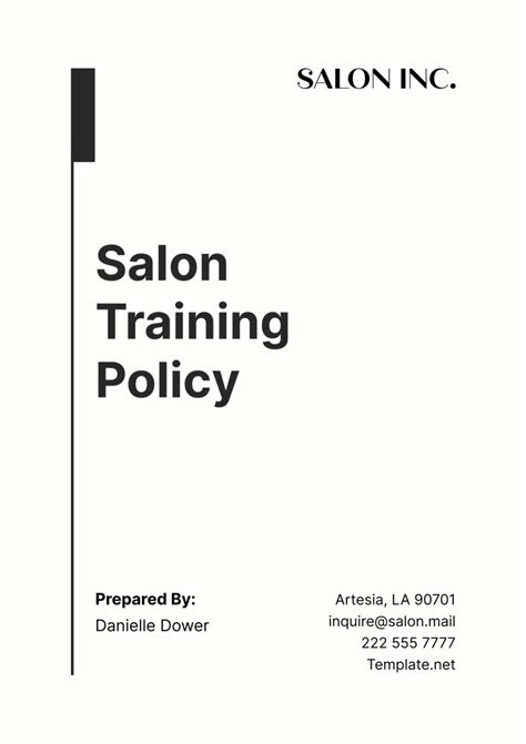 Salon Training Policy Template Edit Online And Download Example
