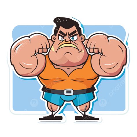 만화 일러스트 근육맨 스티커 벡터 클립 아트 고립 된 만화 강한 남자와 스티커 디자인 상표 만화 일러스트 Png 일러스트 및 벡터 에 대한 무료 다운로드 Pngtree