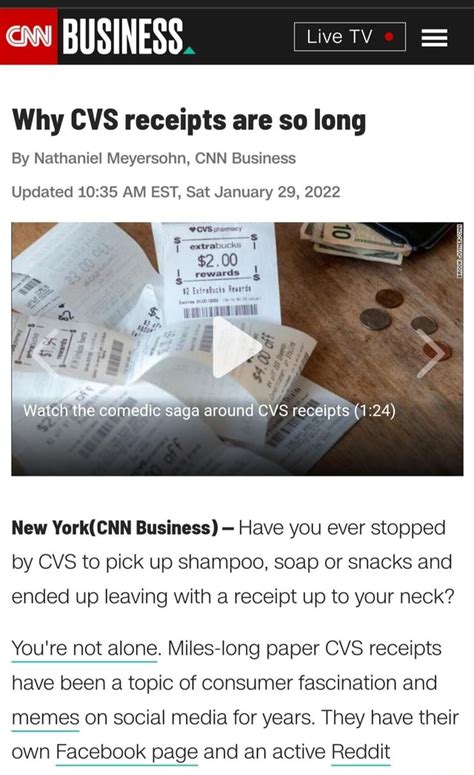 Finally Some Important News Business Why Cvs Receipts Are So Long By