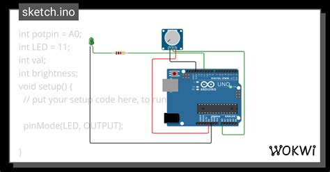 Potentio With Led Wokwi Esp32 Stm32 Arduino Simulator
