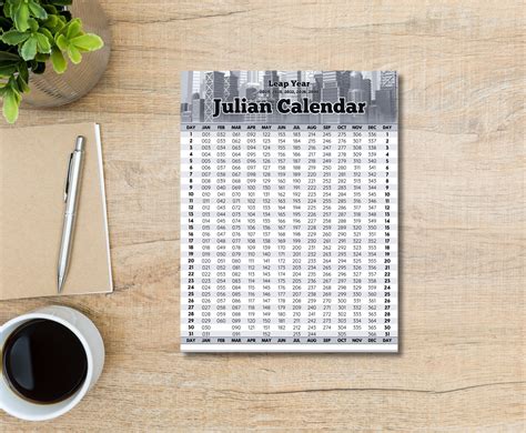 Julian Calendar Military Government Digital Download Printable PDF Leap Year And Non