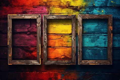 Premium Photo Grunge Square Colorful Frames