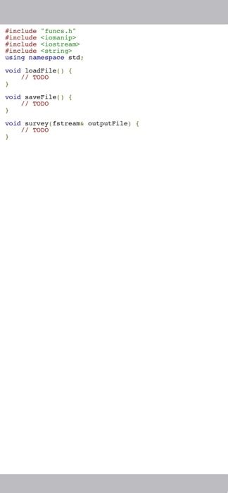 Solved #include "funcs.h" #include using namespace std; int | Chegg.com