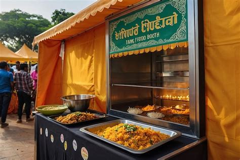 Premium Photo Biriyani Tasting Booth At Local Food Festival
