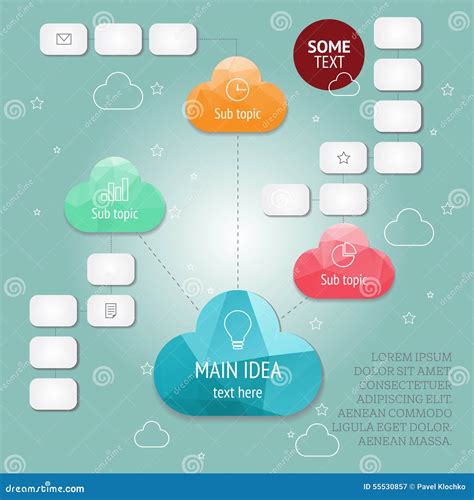 Vector Mindmap Concept Template Stock Vector Illustration Of