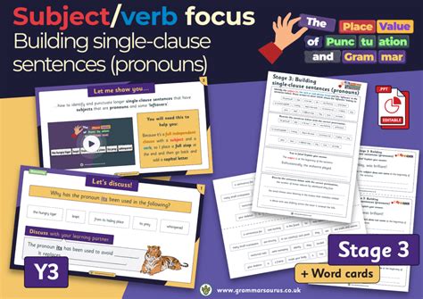 Year 3 Place Value Of Punctuation And Grammar Building Single Clause