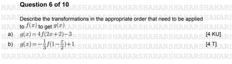 Solved Describe The Transformations In The Appropriate Order