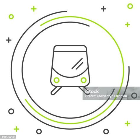 흰색 배경에 고립 된 라인 트램과 철도 아이콘 대중 교통 기호입니다 컬러풀한 아웃라인 컨셉 벡터 거리에 대한 스톡 벡터 아트 및 기타 이미지 Istock