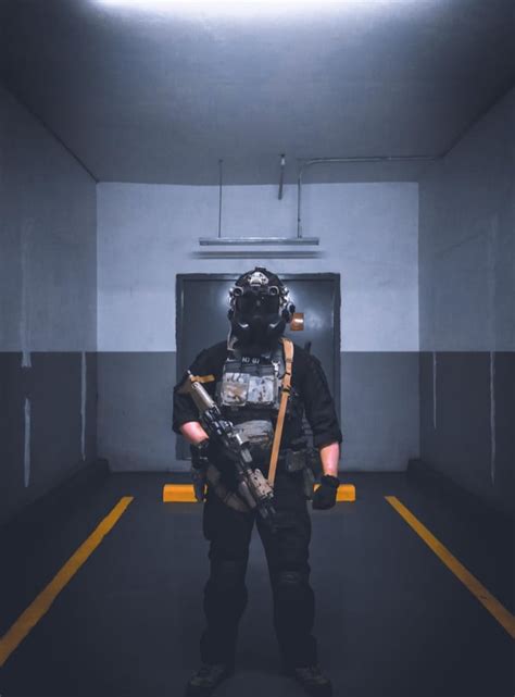 An Operative From Mtf Nu 7 Hammer Down Guarding An Entrance To Site 26 We Took This During