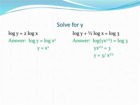 Write as a single logarithm. log 2 + log x + log y - ppt download