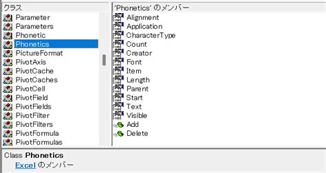 Excel Vbaのphoneticsとphoneticのメンバーを比較する一覧エクセルマクロ・excel Vbaの使い方