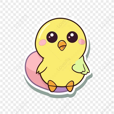 귀여운 병아리 스티커 일러스트 벡터 상표 만화 Png 일러스트 무료 다운로드 Lovepik